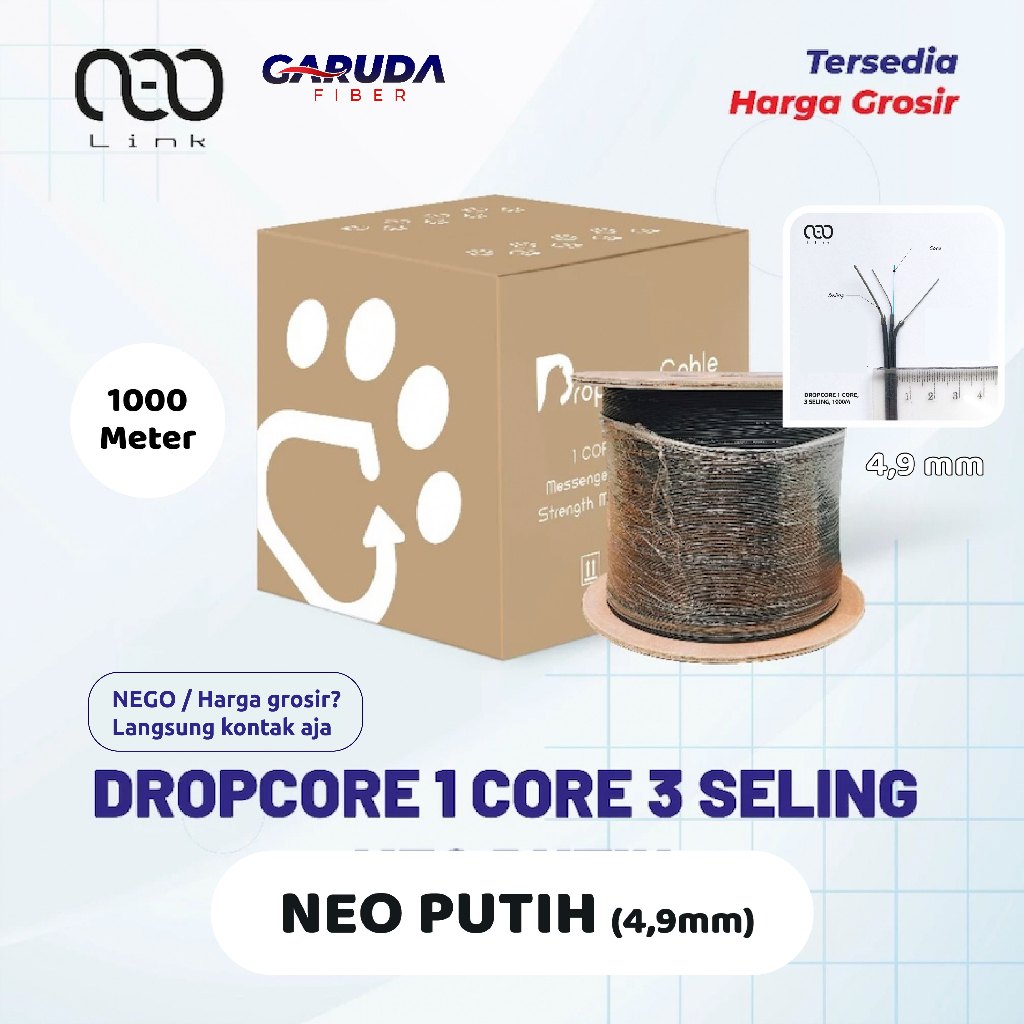 Jual (Terlaris) Dropcore Neolink WHITE (4,9mm) 1 core 3 Seling 1000 ...