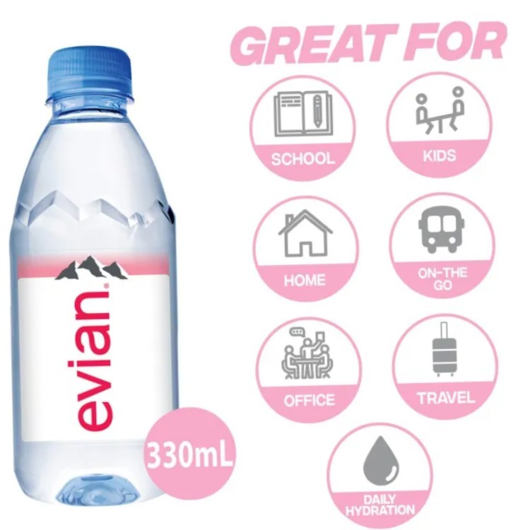 Jual Evian Natural Mineral Water 330ml | Shopee Indonesia