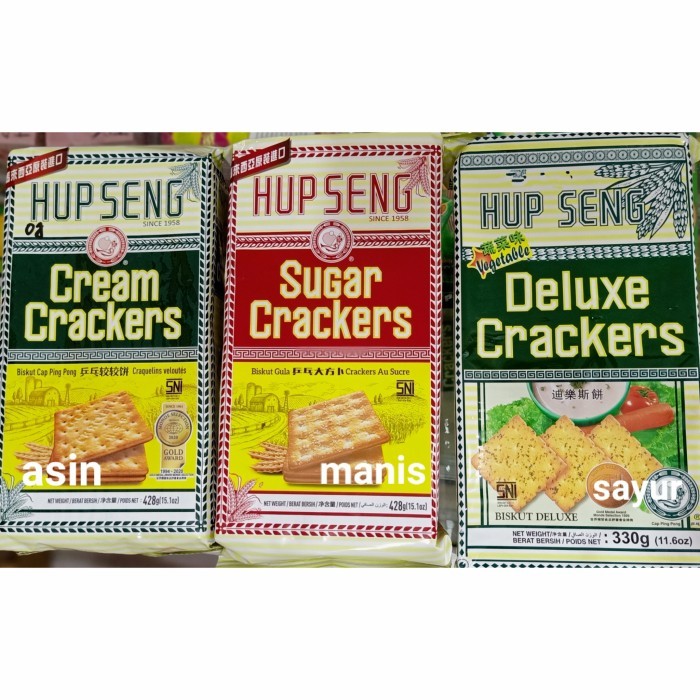 Jual biskuit hup seng ready rasa asin, manis dan vegetable original ...