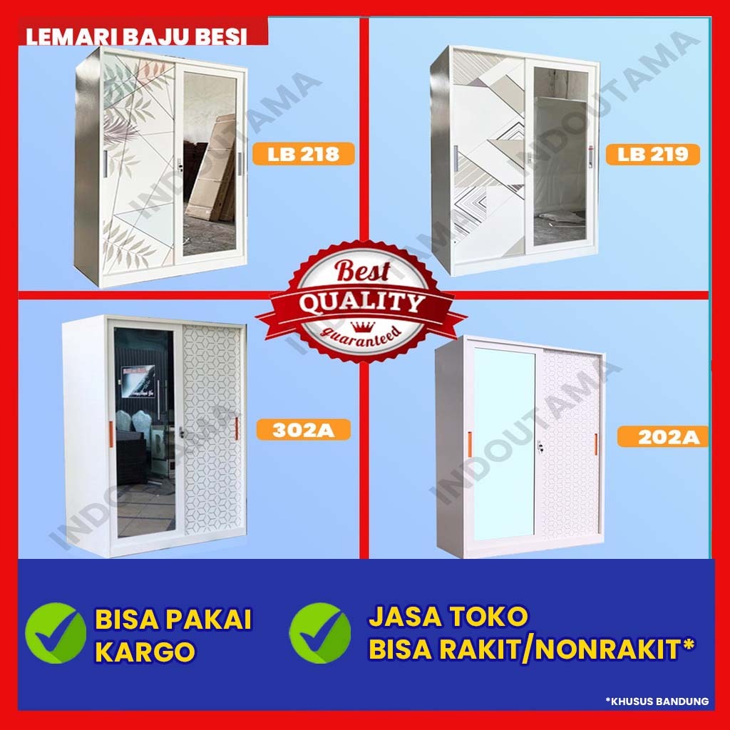 Jual Lemari Baju Besi - Lemari Pakaian Besi Sliding / 2 Pintu / 3 Pintu | Shopee Indonesia