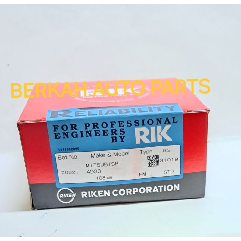 Jual RING PISTON RING SEHER SET MITSUBISHI PS135 4D33 RIK JAPAN STD 050 ...