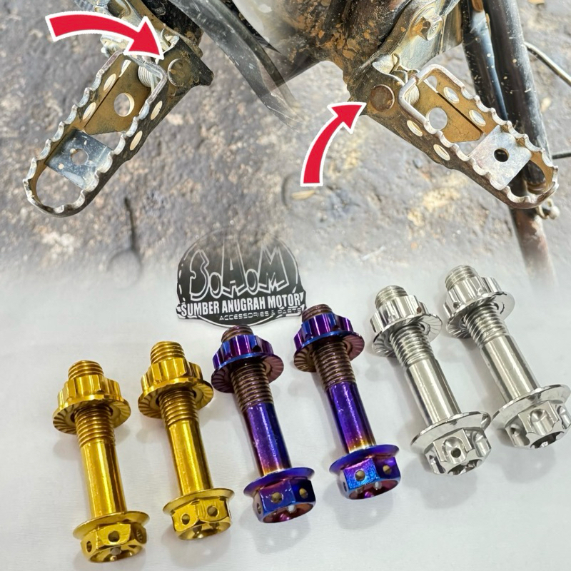 Jual BAUT + MUR BARSTEP INJAKAN KAKI DEPAN WR WR155 / KLX DT DTRACKER ...