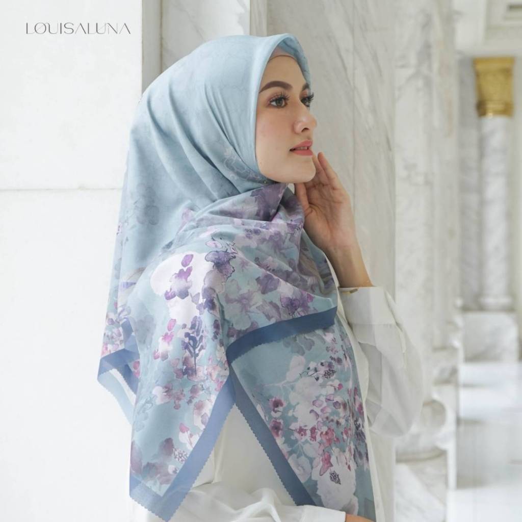 Jual LOUISALUNA - NO BOX - Florista Series - 8 Warna - Hijab Segi Empat Voal - 120 cm & 135 cm ...