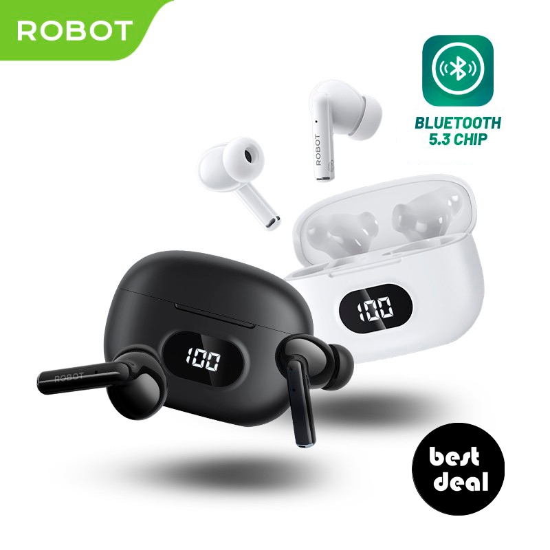 Jual Robot Airbuds T70 LED Wireless Earphone Bluetooth TWS - new T50s ...