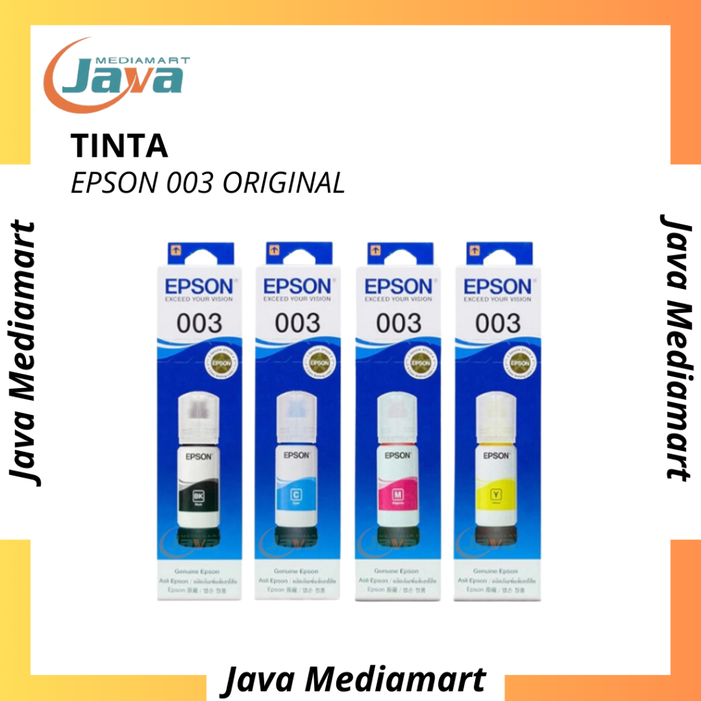 Jual Tinta Epson 003 Original Black Cyan Magenta Yellow 65ml Refill ...