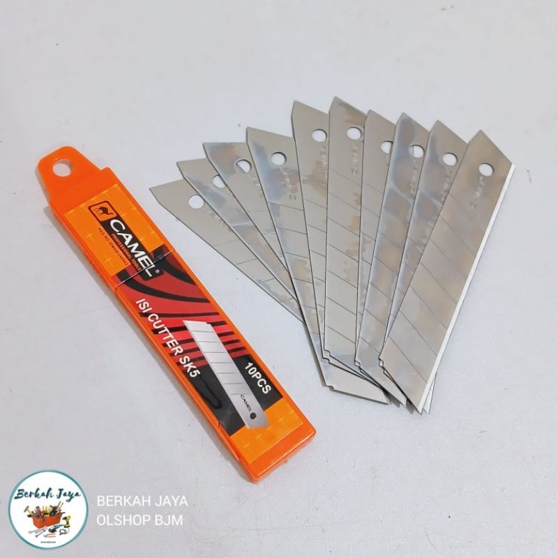 Jual ISI CUTTER CAMEL Reffil 10 Pcs | Pisau Cutter Refil 1 Pak isi ...