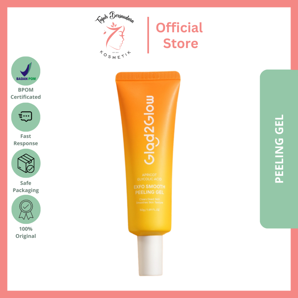 Jual Glad2Glow Apricot Glycolic Acid Exfo Smooth Peeling Gel 50 gr ...