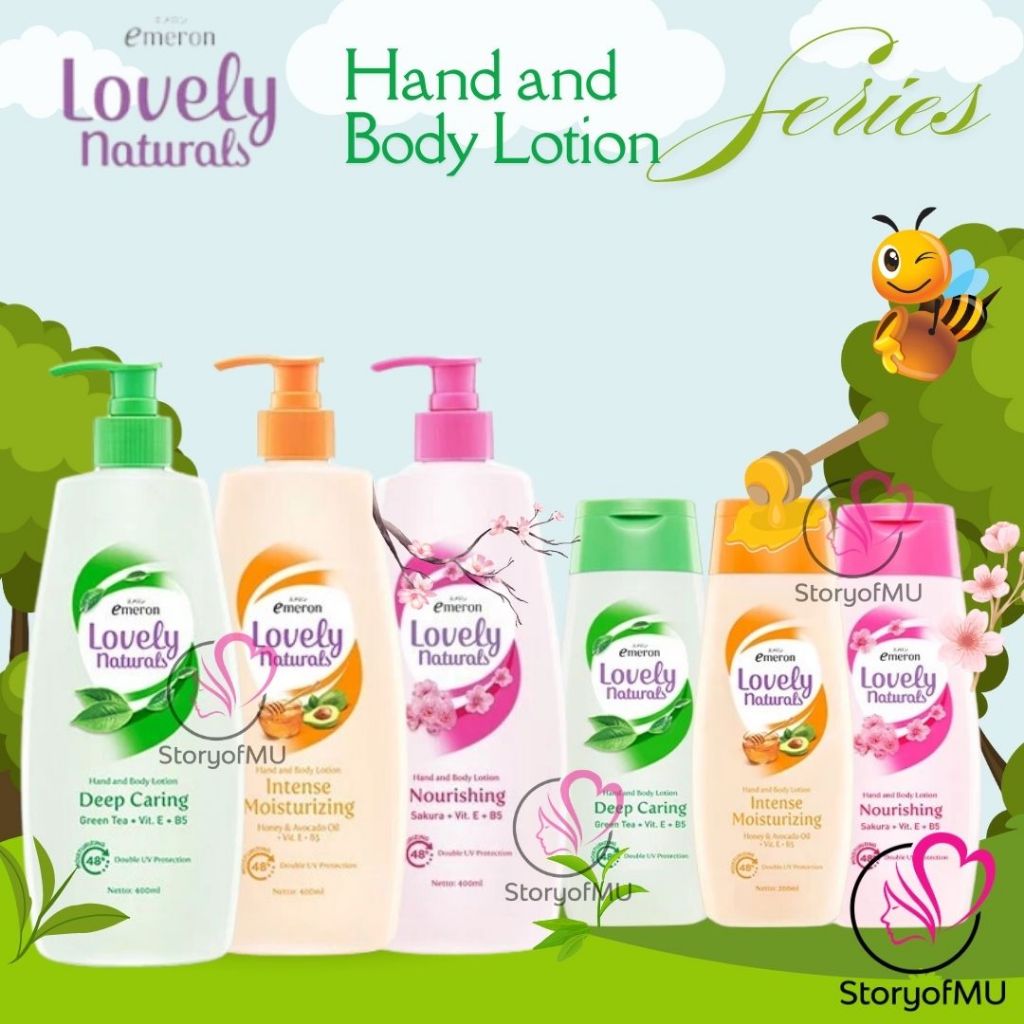 Jual ️ StoryofMU ️ EMERON Lovely Natural Body Lotion Botol 200ml 400ml ...