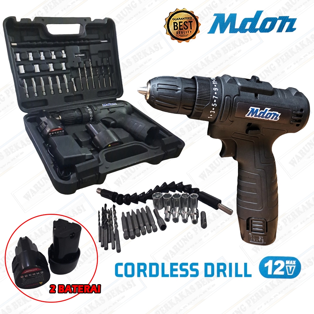 Jual PROMO MDON Mesin Bor Baterai Tangan 12V Bor Listrik Bor cas Bor ...