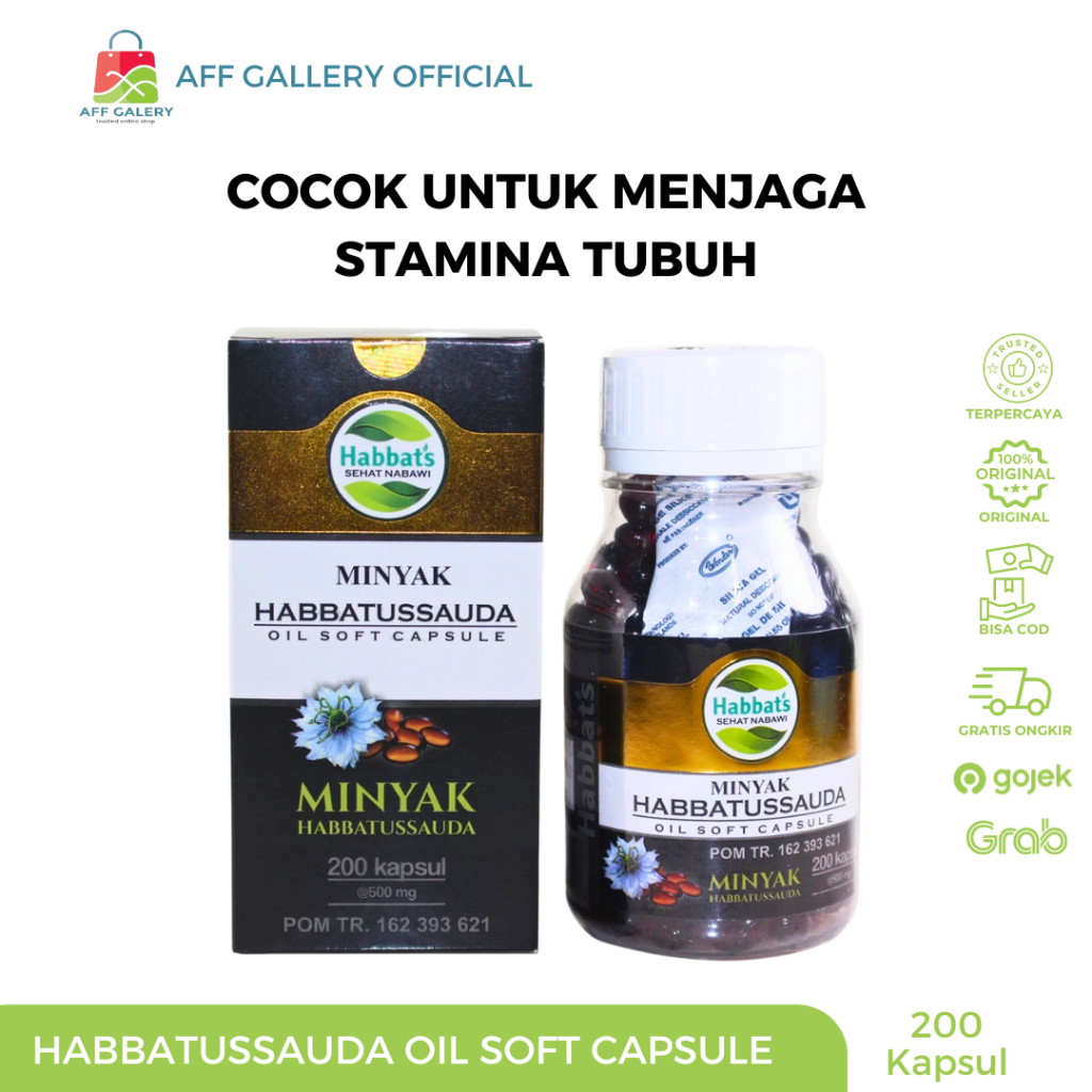 Jual Habbatussauda Nabawi Oil Soft Capsule 200 Kapsul | Habbats Minyak ...