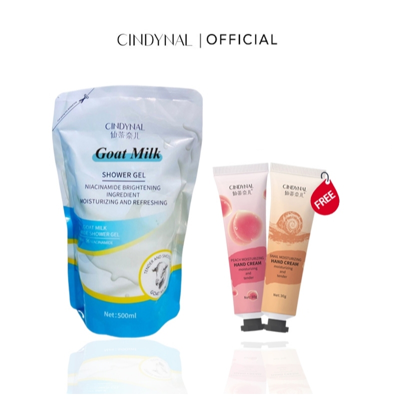 Jual CINDYNAL - [ Free Hand Cream ] BPOM Refill Goat Milk Body Wash ...