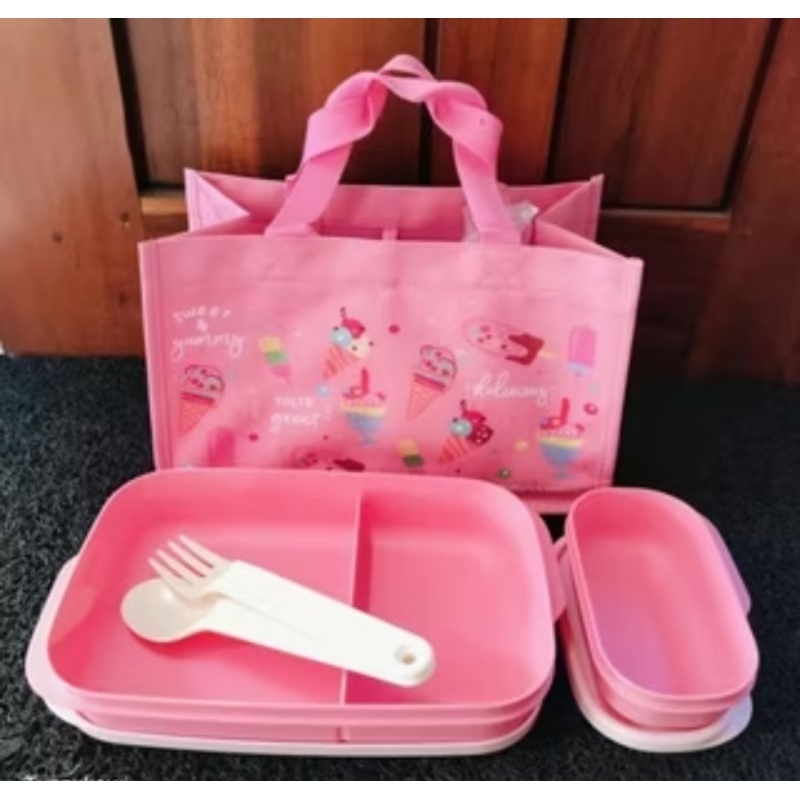Jual Tupperware Foody buddy set,bontot,sendok dan tas | Shopee Indonesia