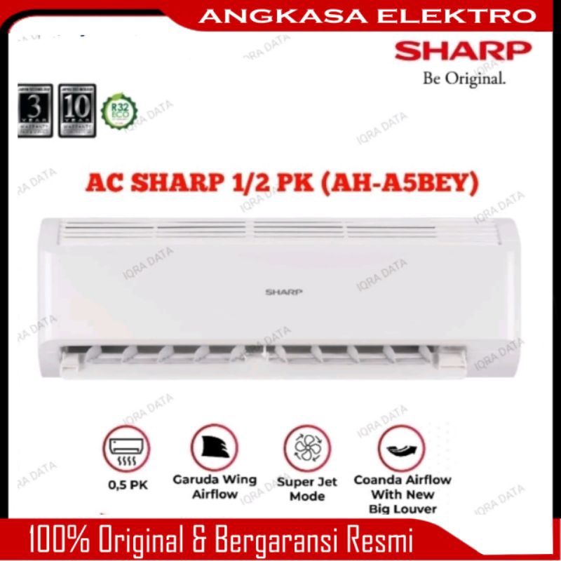 Jual AC SHARP 1/2 PK AH-A5BEY R32 GARANSI RESMI 10 TAHUN | Shopee Indonesia