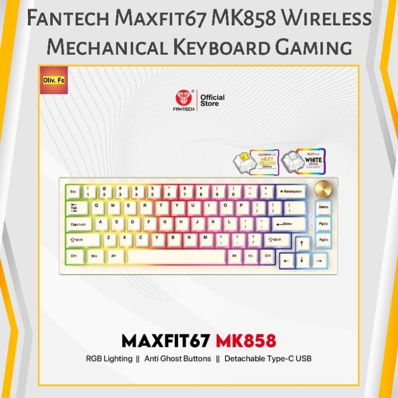 Jual Fantech MAXFIT67 MK858 Hotswapable Wireless Mechanical Keyboard ...
