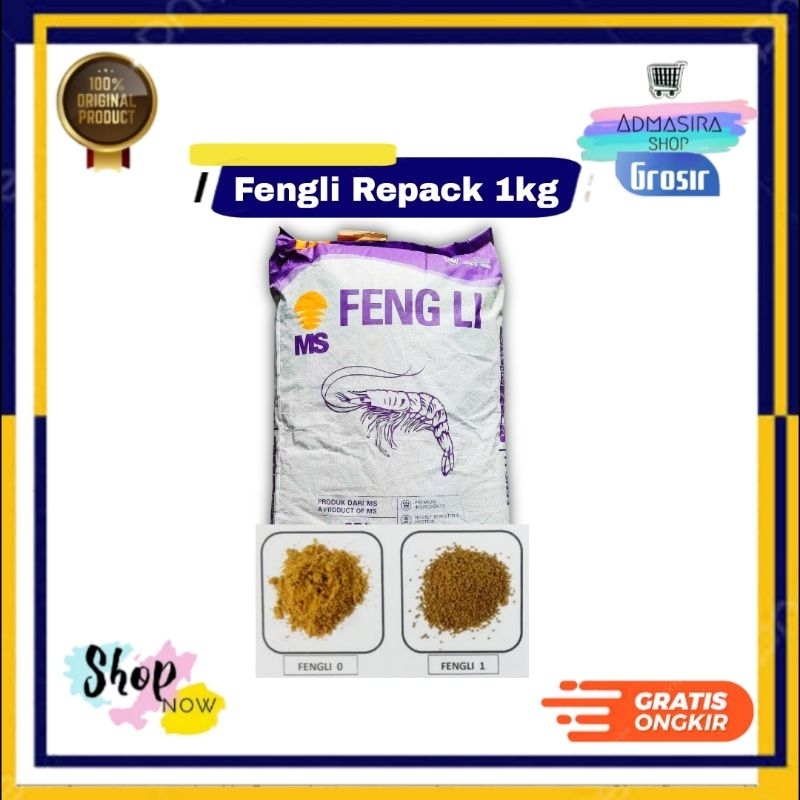 Jual FENGLI1 FENGLI0 1KG Repack Pakan Larva Benih Ikan Pelet Udang 1 kg Fengli 0 Feng li 1 ...