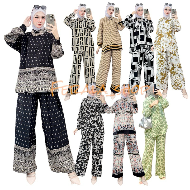 Jual Setelan Kemeja Kulot Jumbo LD 120 / OneSet Motif Jumbo Bumil Busui ...
