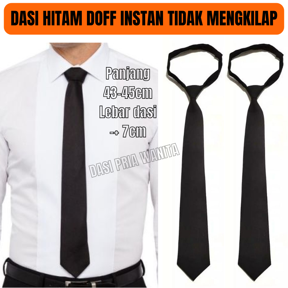 Jual DASI HITAM DOFF INSTAN TIDAK MENGKILAP LANGSUNG PAKAI DASI HITAM ...