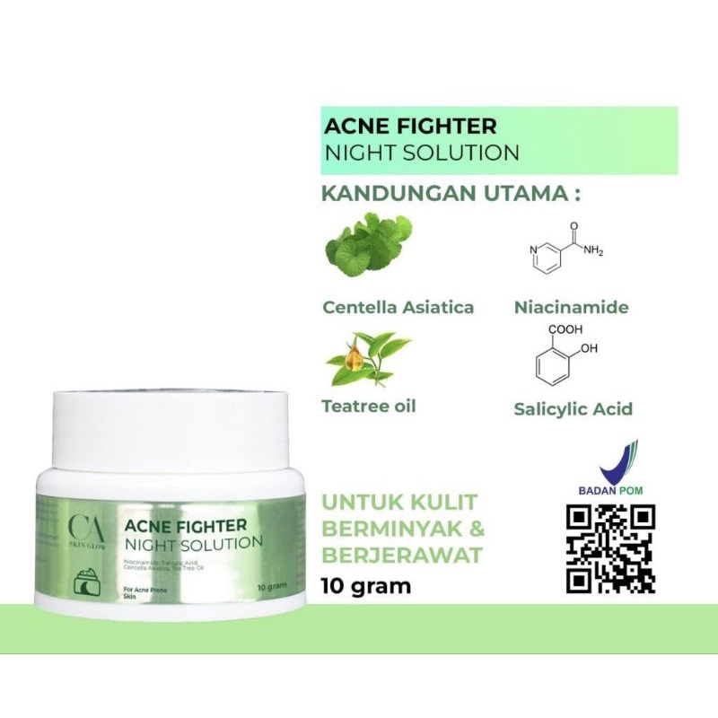 Jual Acne Fighter Night Cream CA SKIN GLOW - Yuma Skin | Shopee Indonesia