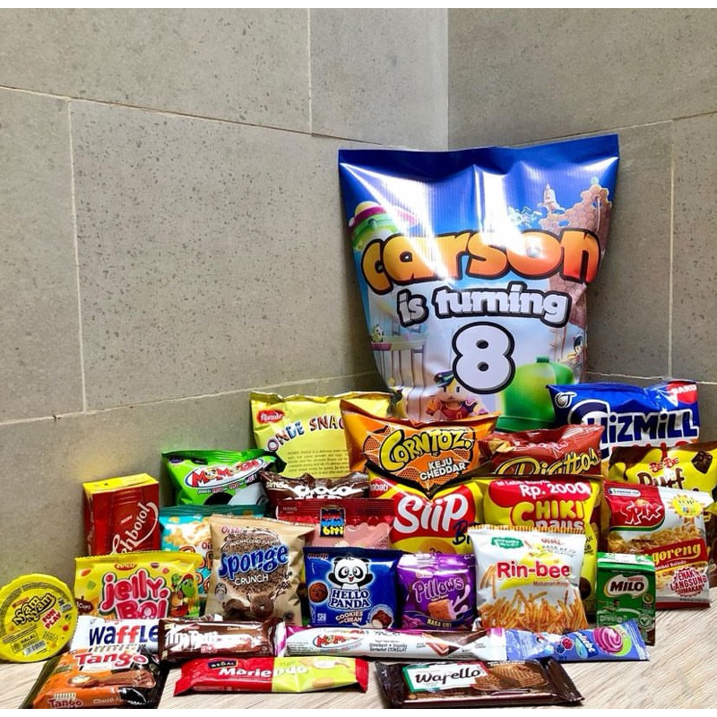 Jual PAKET SNACK JUMBO ULANG TAHUN ANAK / SOUVENIR ANAK GIANT SNACK ...