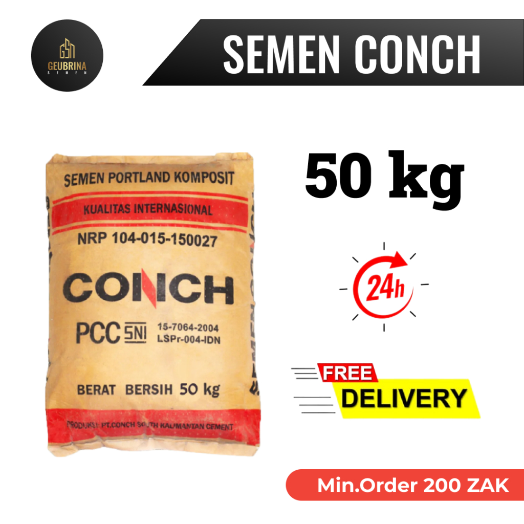 Jual Semen Conch PCC 50 Kg - 200 ZAK | Gratis Pengiriman JABODETABEK ...
