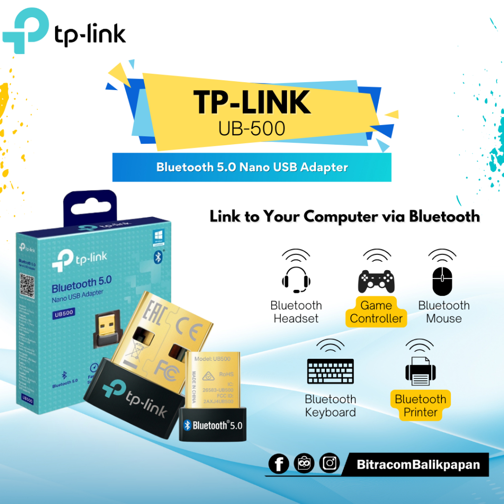 Jual Bluetooth Dongle TP-Link UB500 Bluetooth 5.0 Nano USB Adapter ...