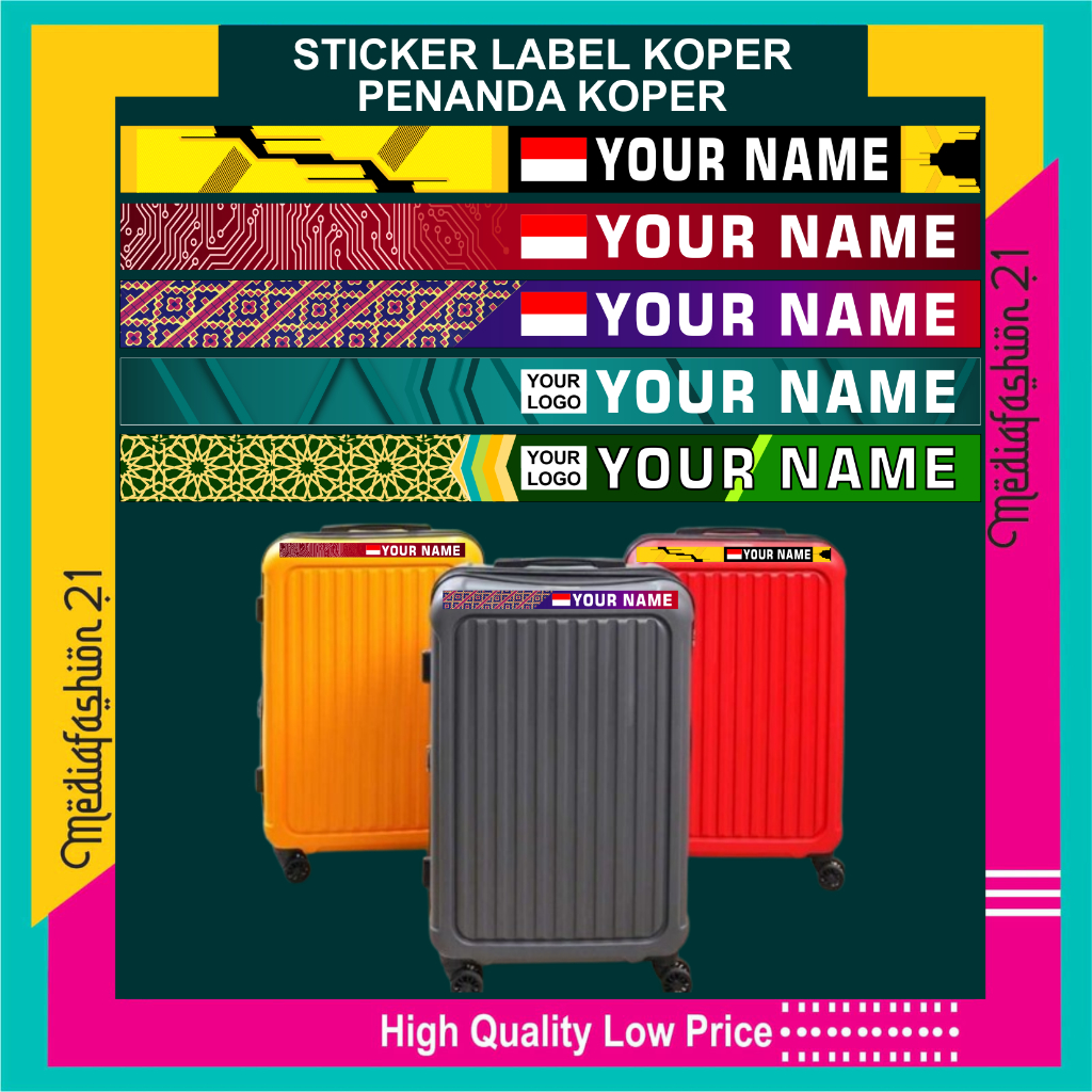Jual Sticker Label Penanda Koper Custom Desain Dan Nama | Shopee Indonesia