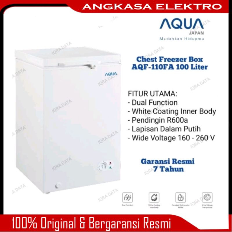 Jual AQUA CHEST FREEZER BOX 100 Liter AQF-110FA Garansi Resmi 7 Tahun ...