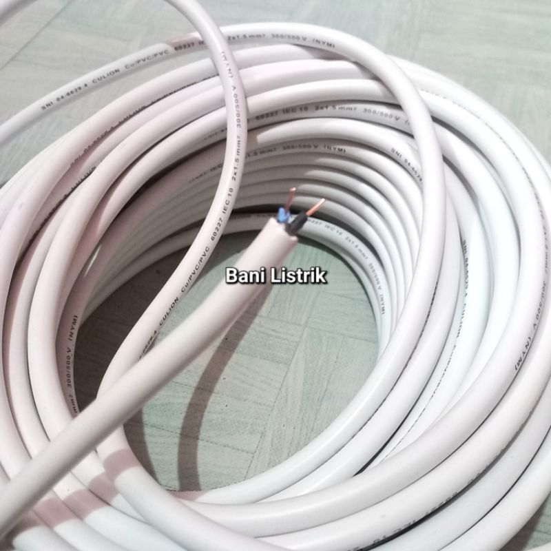 Jual Kabel Listrik Kawat Tembaga NYM 2x1,5 Culion SNI Per Meter | Shopee Indonesia