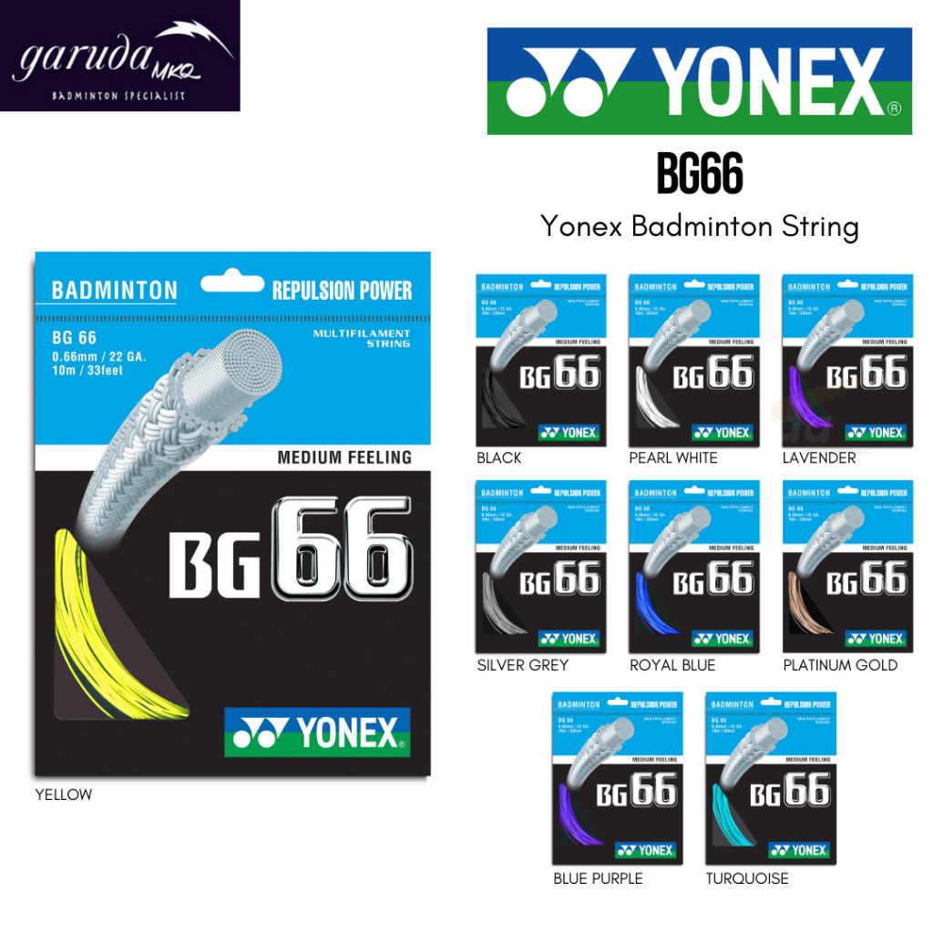 Jual Senar Badminton Yonex BG 66 / Senar Bulu tangkis Yonex BG 66 ...