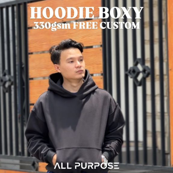 Jual HOODIE BOXY CUSTOM DESIGN 330GSM | BISA CUSTOM SATUAN SABLON DTF ...