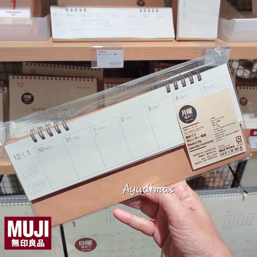 Jual MUJI Weekly Flip Calendar Horizontal 2026 | Shopee Indonesia