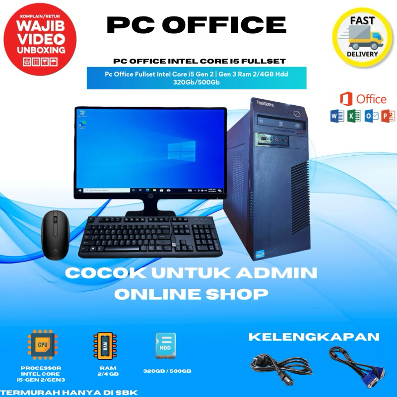 Jual Komputer Fullset Termurah Intel Core i3/i5 Cocok Untuk Office ...