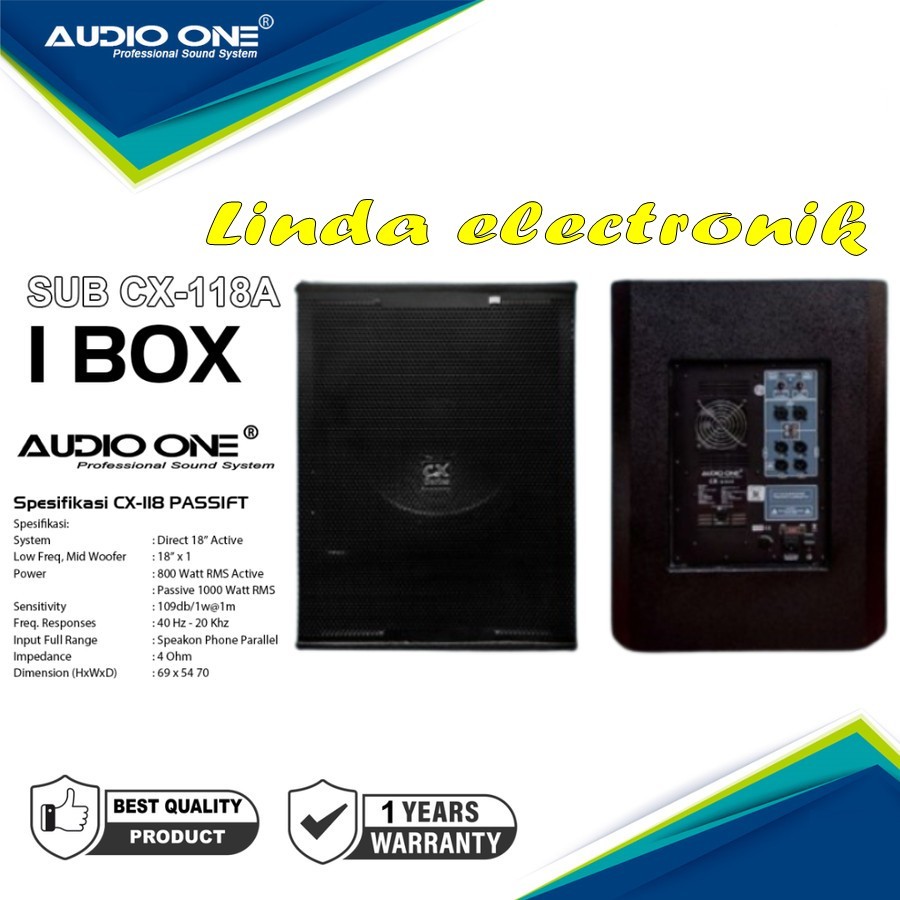 Jual subwoofer aktif audio one cx118a / cx118 a / cx 118a 18 inch 1 buah original | Shopee Indonesia