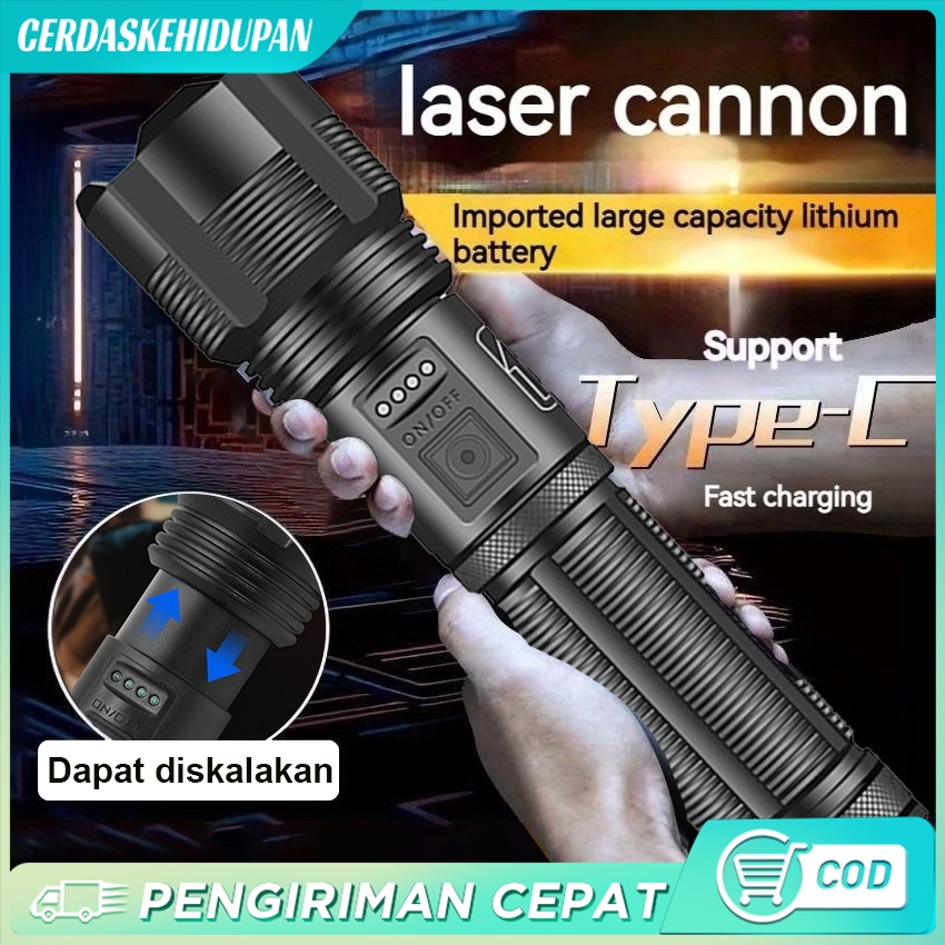 Jual Paket lengkap Senter LED Tactical 100000 Lumens Xhp 50 - Kualitas ...
