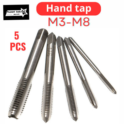 Jual 5Pcs Hand Tap Set Tap Alat Pembuat Drat Set 5pcs M3 – M8 Untuk ...