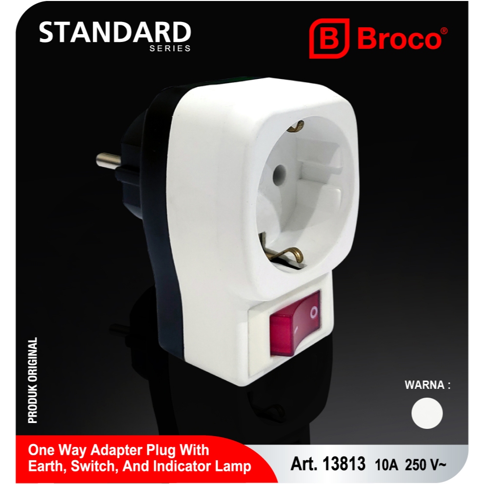 Jual Broco Electrical Tusuk Kontak 1 Cabang dengan Arde, Saklar dan ...
