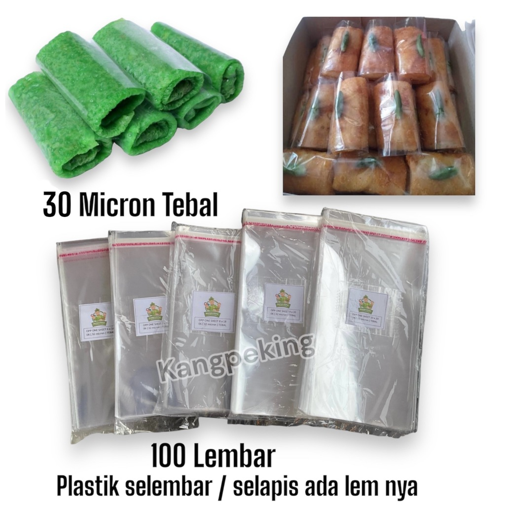 Jual Plastik OPP ONE SHEET SELAPIS selembar-plastik risoles 6x18 7x18 8x18 9x20 10x20 isi 100 ...