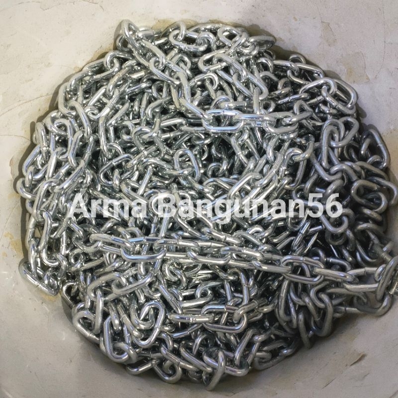 Jual Rantai Besi Galvanis 3/16" Inch (5mm) / Galvanized Chain / Rantai ...