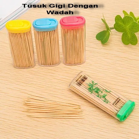 Jual Tusuk Gigi Bambu Pack Dengan Wadah Model Korek Api Tusuk Gigi ...