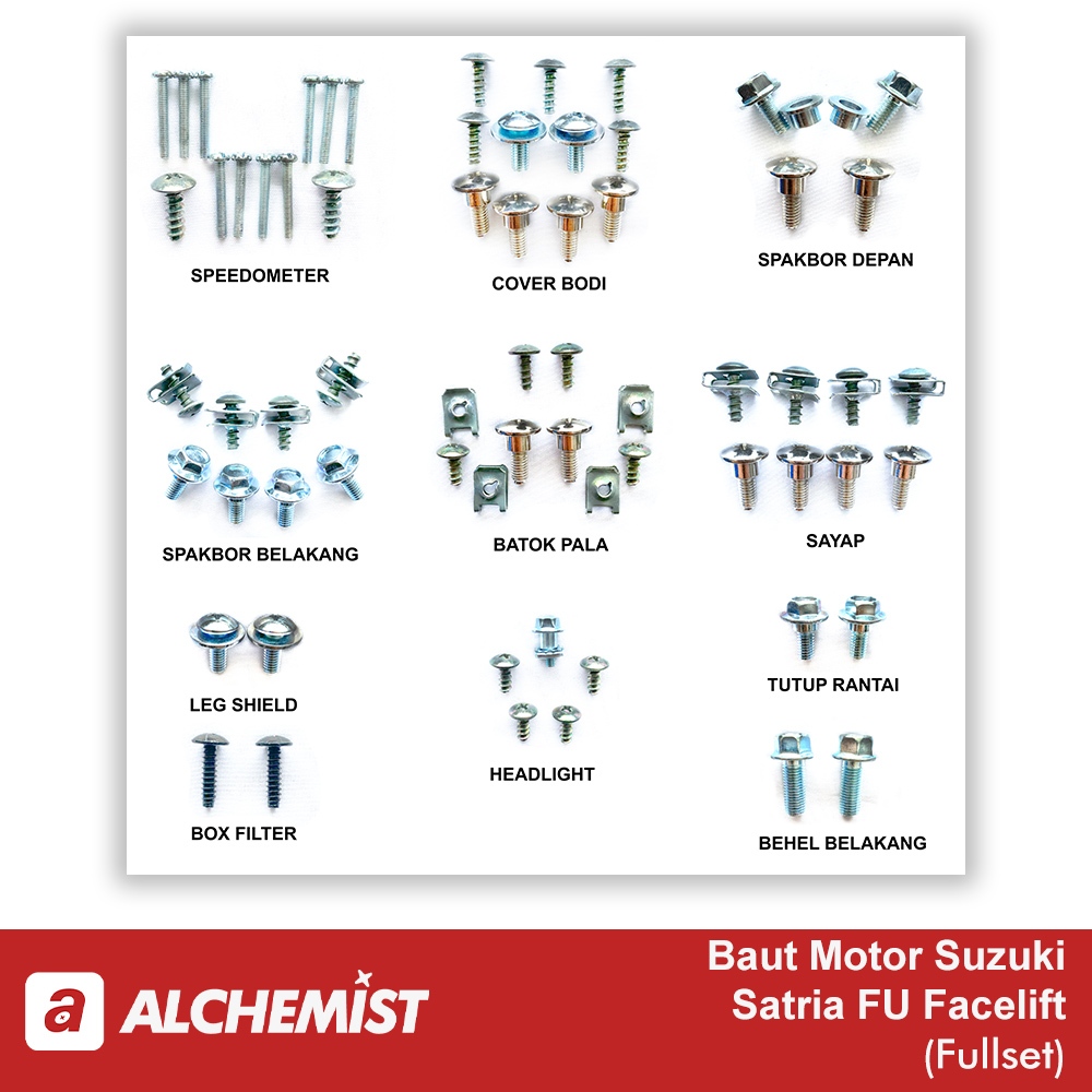 Jual COD Baut Suzuki Satria FU 150 Facelift Fullset / Baud Satria FU 150 Facelift Fullset / Baut ...