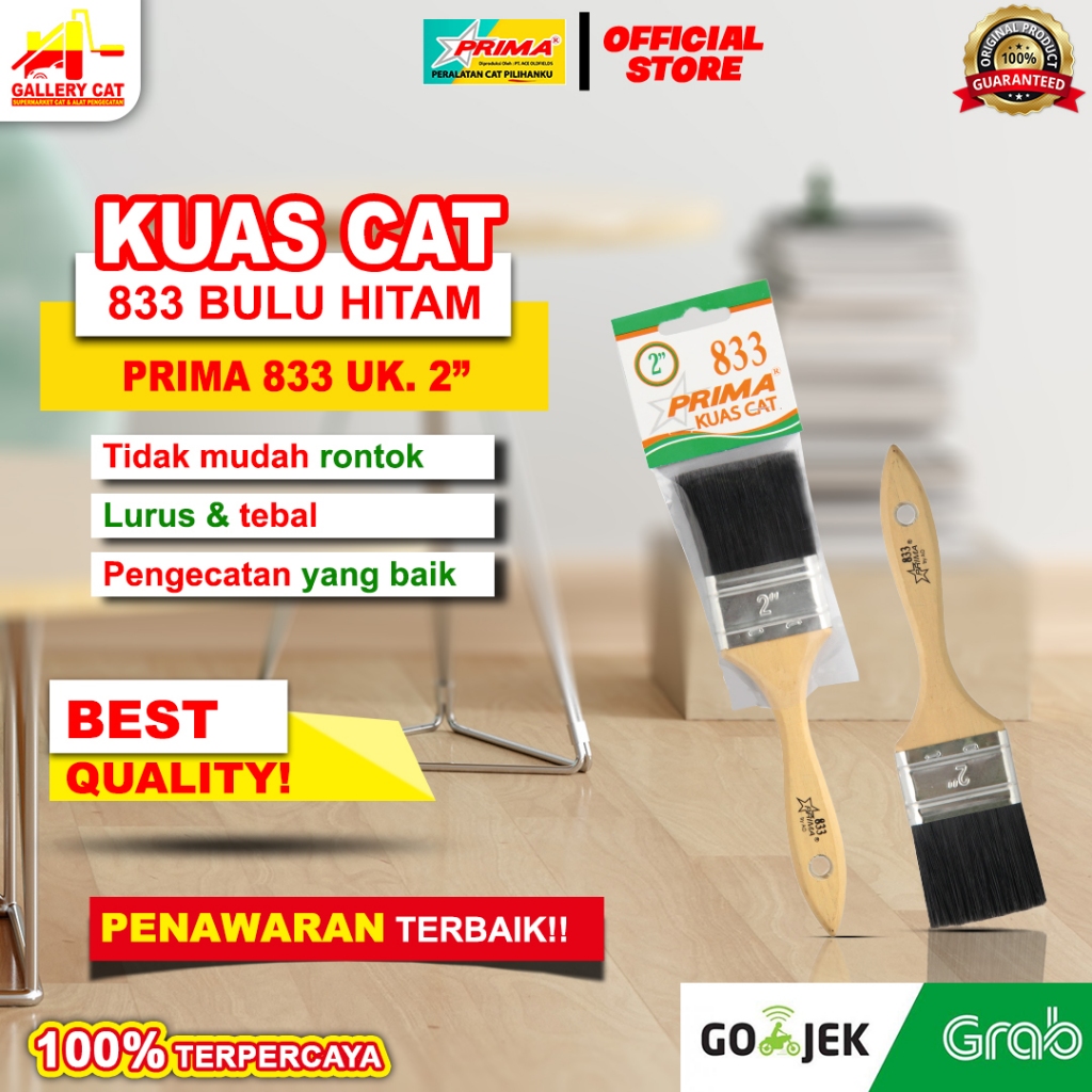 Jual Prima 833 Kuas Cat 2" ( Bulu Hitam ) | Shopee Indonesia