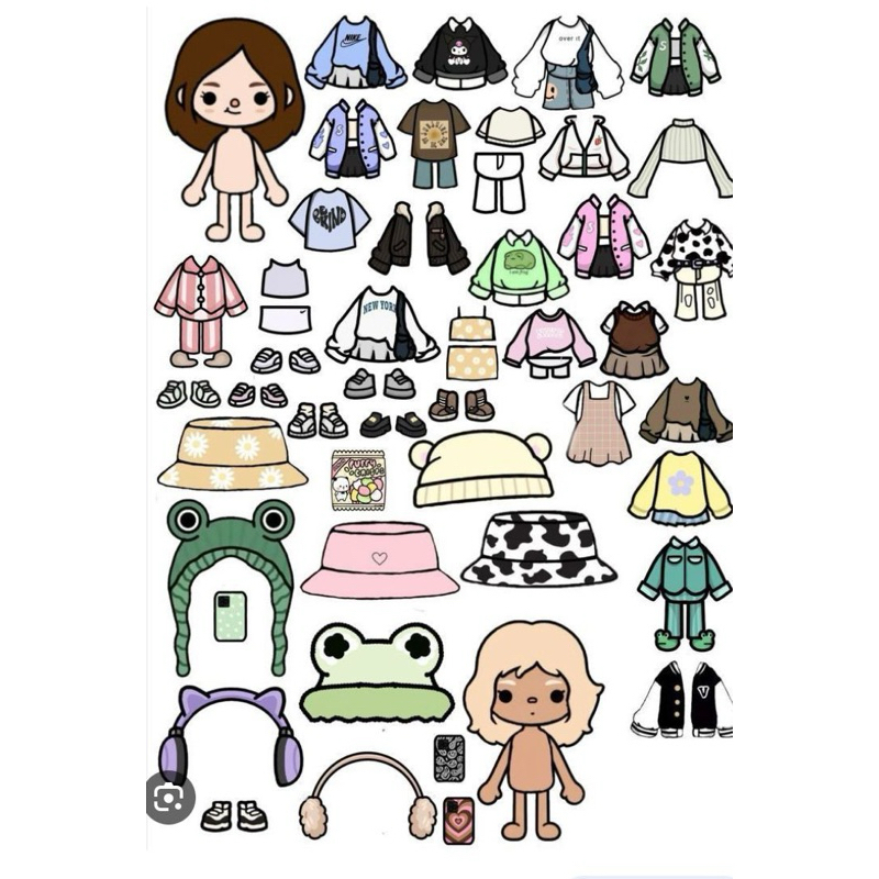 Jual Toca Boca Mainan Peran Boneka Kertas Paper Doll Lucu | Shopee ...