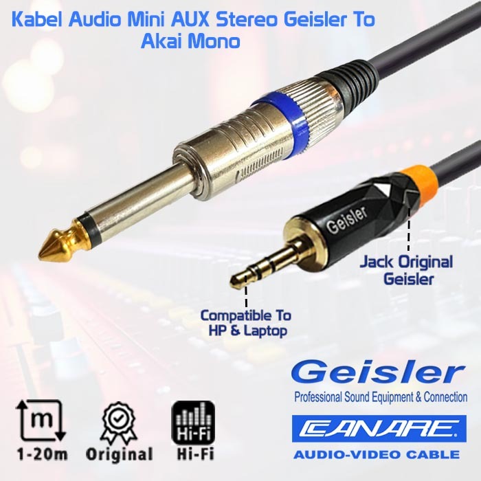 Jual Kabel Audio /Kabel Mic Akai Mono to Mini Stereo 3.5 - JAPAN ...