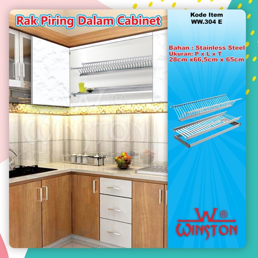 Jual Rak Piring Gantung Stainless Winston 70 Cm for Kitchen Cabinet Rak ...