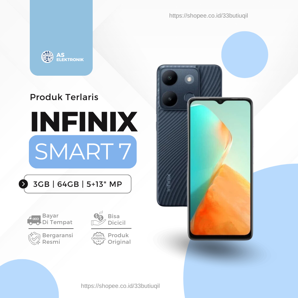 Jual Infinix Smart Series 7 - 3/64GB - Up To 6GB - 5MP FF /13MP With AI ...