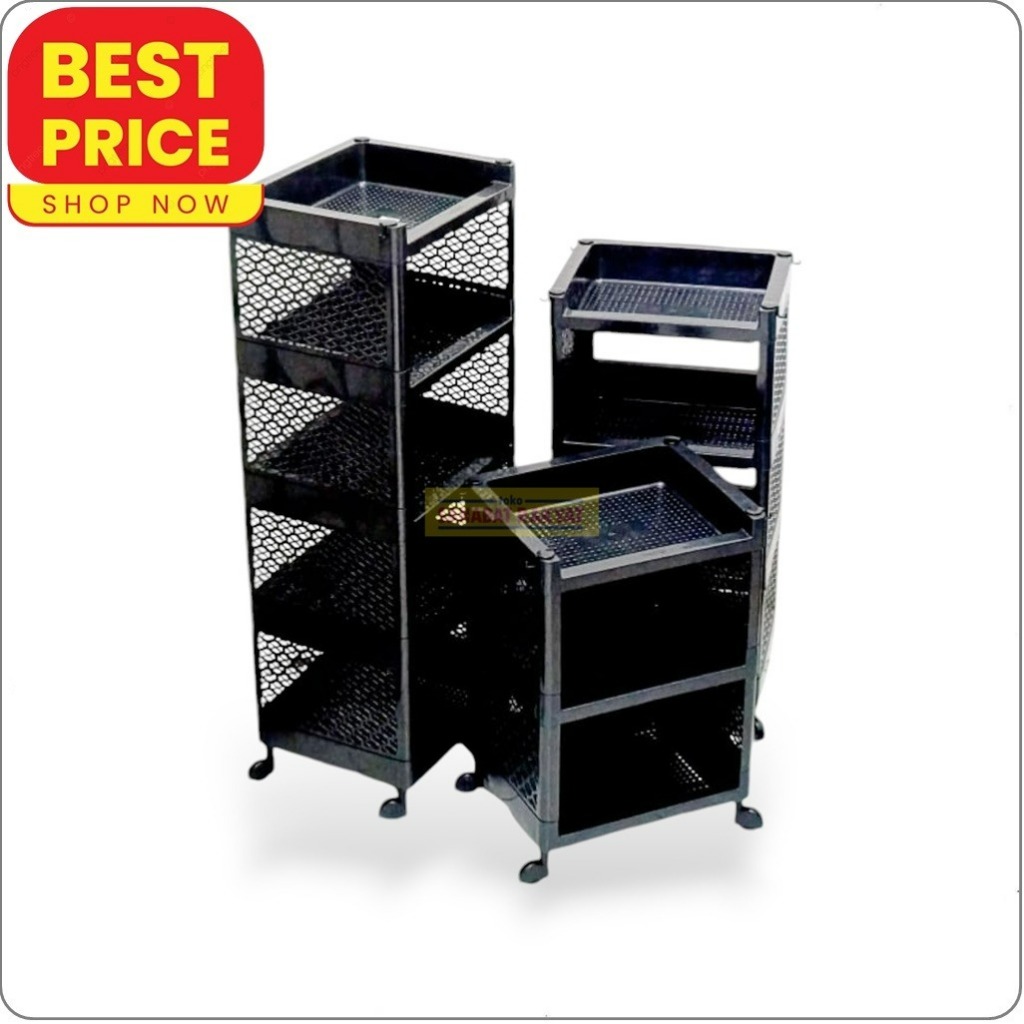 Jual Rak Portable Roda Rak Dapur Portable Rak Serbaguna Portable Hitam ...