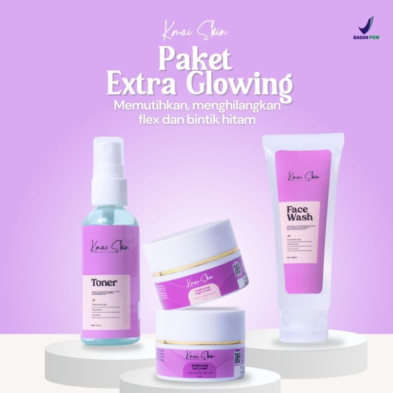 Jual PAKET SKINCARE 10X EXTRA GLOWING KMAI SKIN | Shopee Indonesia