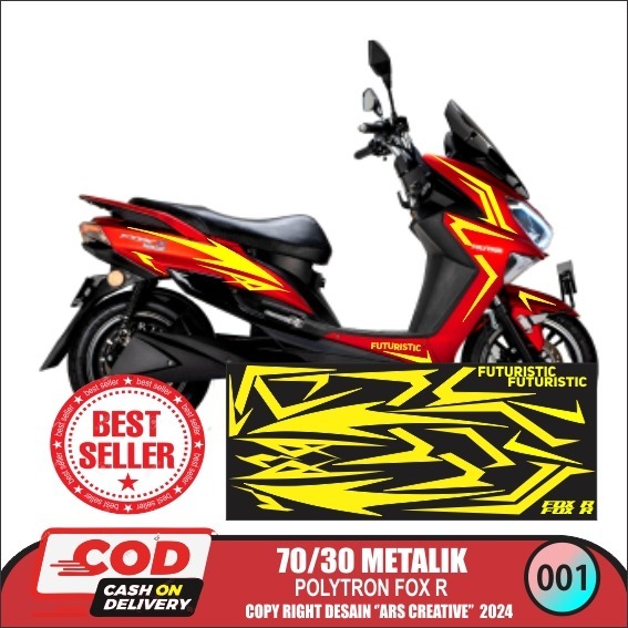 Jual Sticker Striping Lis Cutting Motor listrik Polytron FOX R Variasi ...