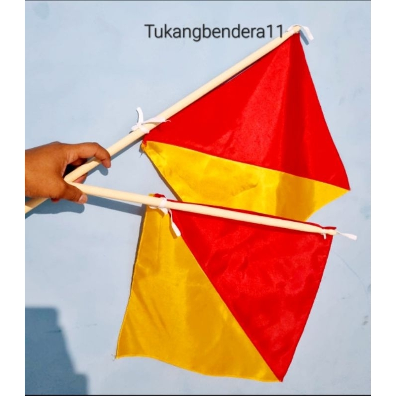 Jual Bendera & Stik Simaphore Pramuka || Bendera 35x35cm & stik 60cm ...