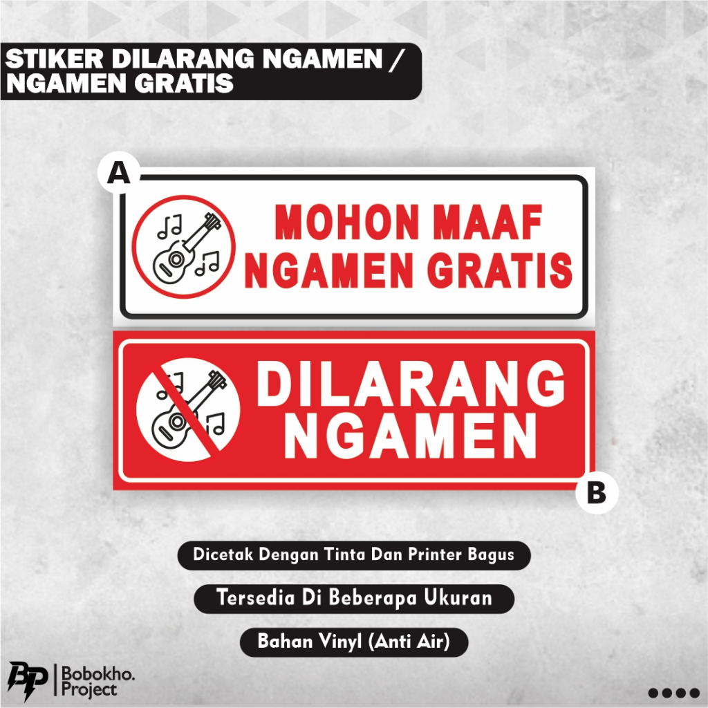 Jual Stiker Dilarang Ngamen / Stiker Pengamen dilarang Masuk / Sticker ...